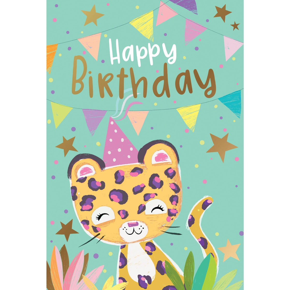 Party Leopard Birthday Card