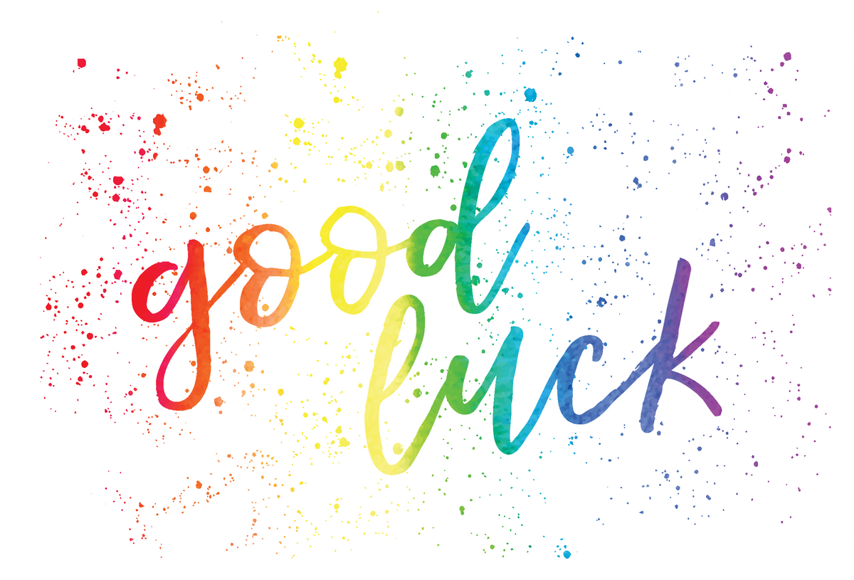 Good Luck Card Paint Splashes Pictura USA Greeting Cards, Gifts, Stationery
